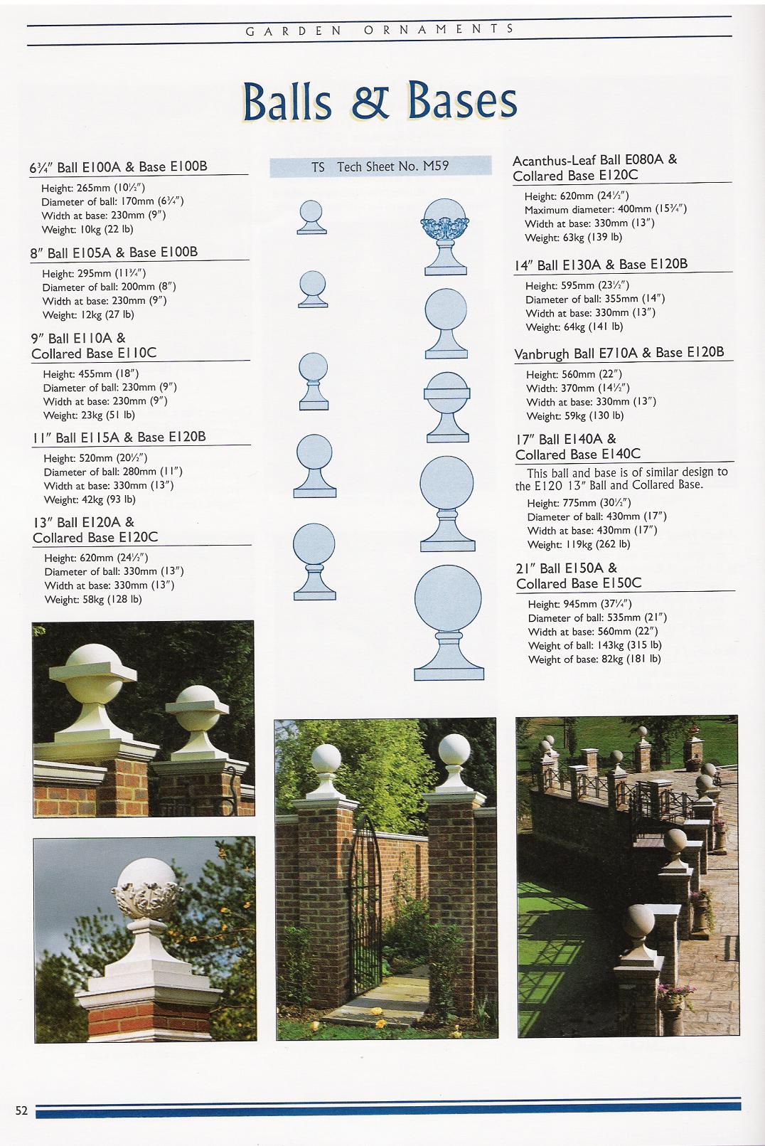 Tudor Artisans : Cast Stone - Finials, Balls & Bases